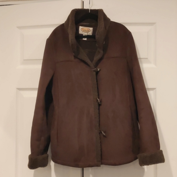 Talbots | Jackets & Coats | Talbots Dark Brown Faux Suede Jacket Size ...